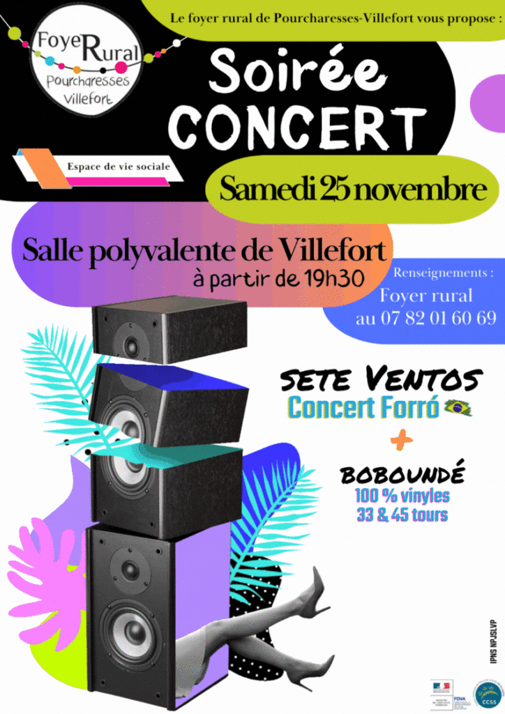 Concert du 25 novembre 2023 - Foyer rural de Pourcharesses - Villefort